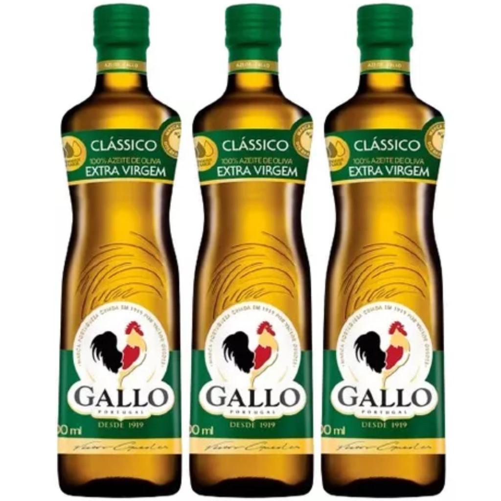 Kit 3 Azeite Gallo Extra Virgem Vidro 500ml | Shopee Brasil