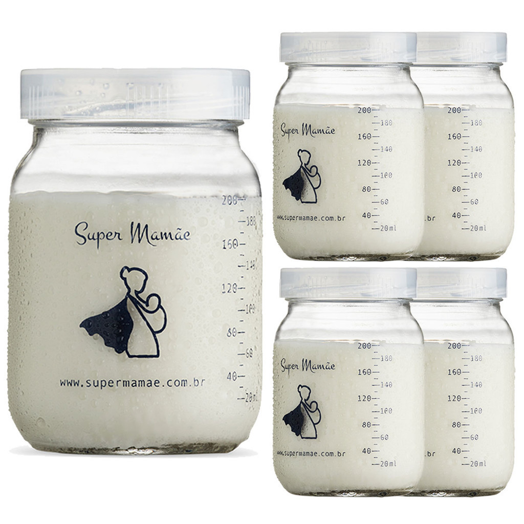 Pote para Leite Materno Super Mamãe 200ml 5 Unidades | Shopee Brasil