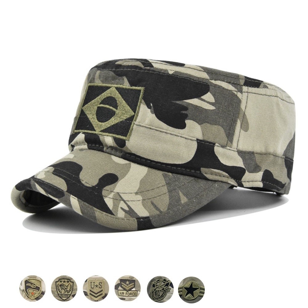 Camuflagem Do Exército Masculino Flat top Boné De Beisebol Dos Homens Bordado Bandeira Brasil ...