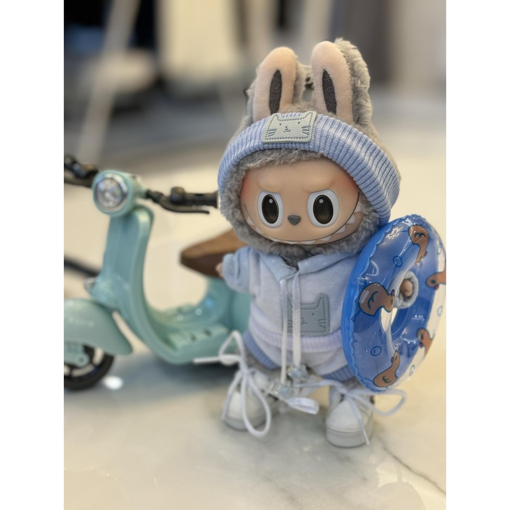 Pop MART17cm Pingente de vinil LABUBU Labumi Faixa de cabelo Conjunto ...