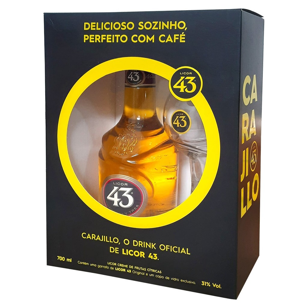 Kit Licor 43 Diego Zamora Carajillo com Garrafa 700ml e Copo | Shopee Brasil