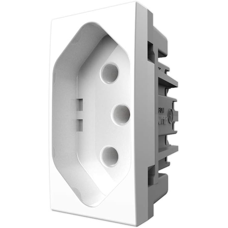 Módulo Tomada 2P+T 10a Branca Módulo Pro - Alumbra | Shopee Brasil