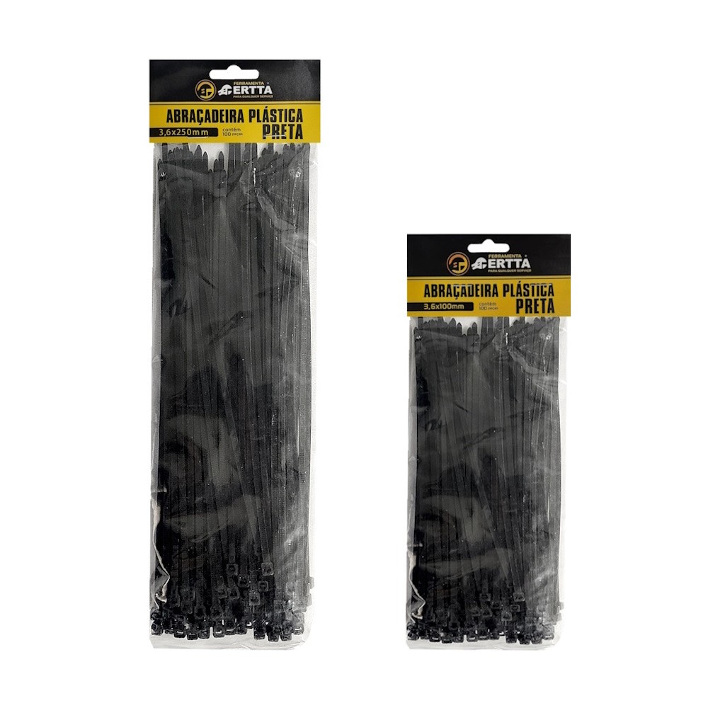 Kit Com 200 Fitas Hellerman Enforca Gato Cinta Plástica Abraçadeira ...