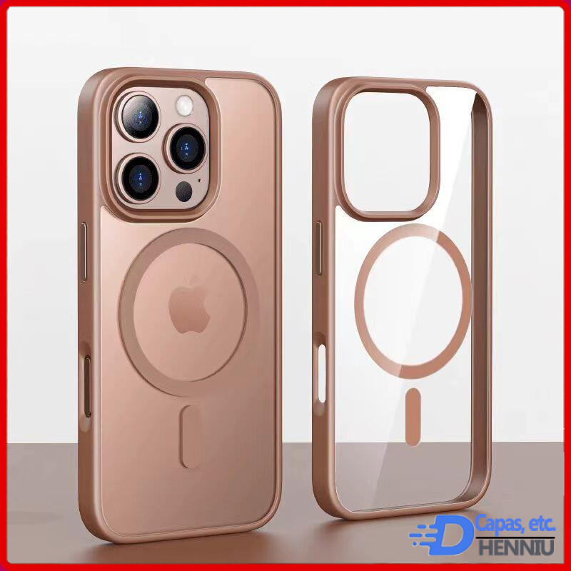 Para Magsafe Magnético De Carregamento Sem Fio Fosco Natural Titânio Caso iPhone 16 15 14 13 12 ...