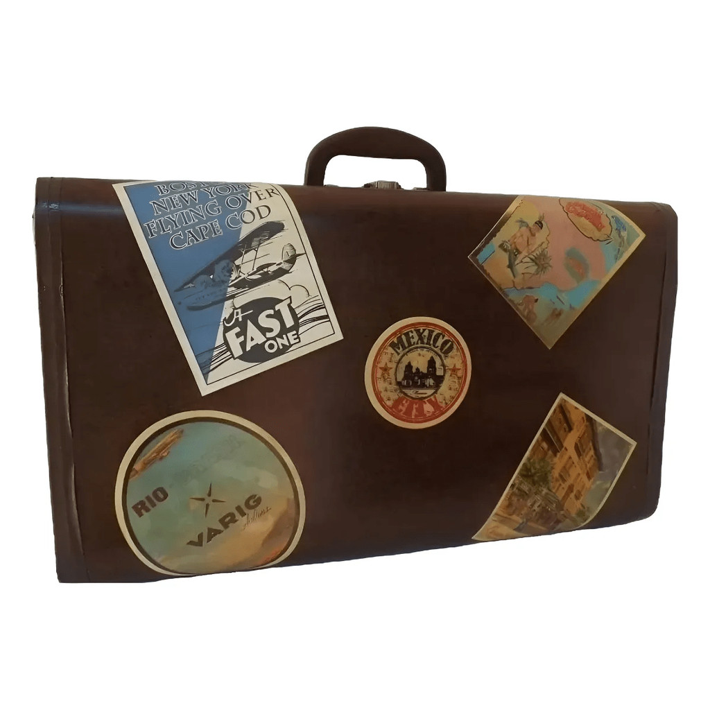 Mala Antiga Vintage Retrô Tamanho M - Marrom | Shopee Brasil