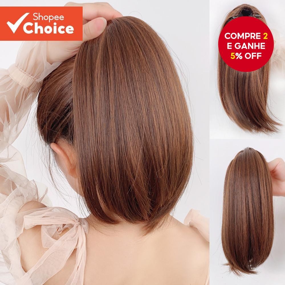 Peruca De Rabo De Cavalo Reto Com Clipe De 38 Cm , Extensões De Cabelo ...