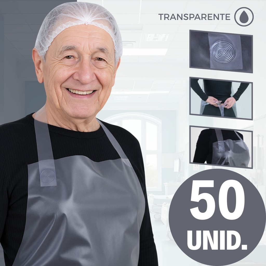 Avental de plástico Impermeável Transparente Cozinha PVC 50u | Shopee ...