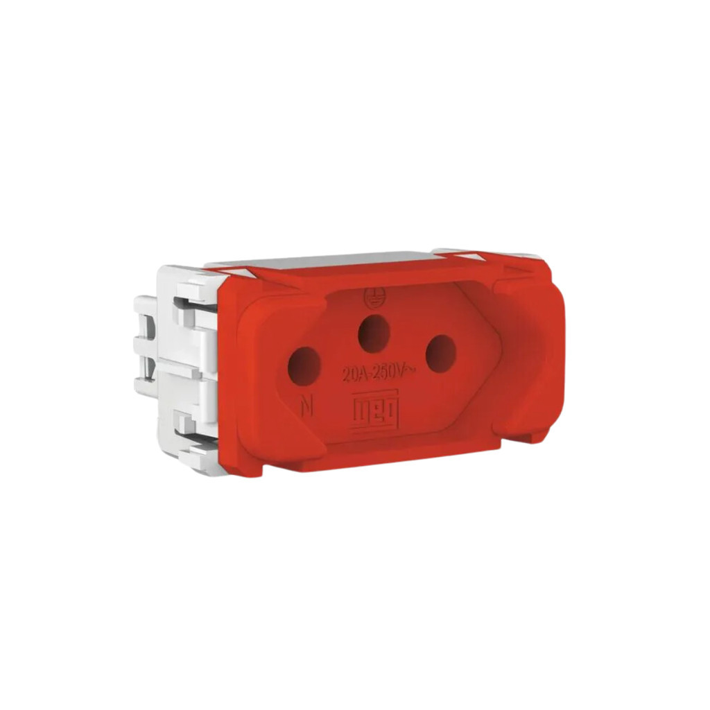 MÓDULO TOMADA 2P+T 20A 250VCA VERMELHO COMPOSE - WEG | Shopee Brasil
