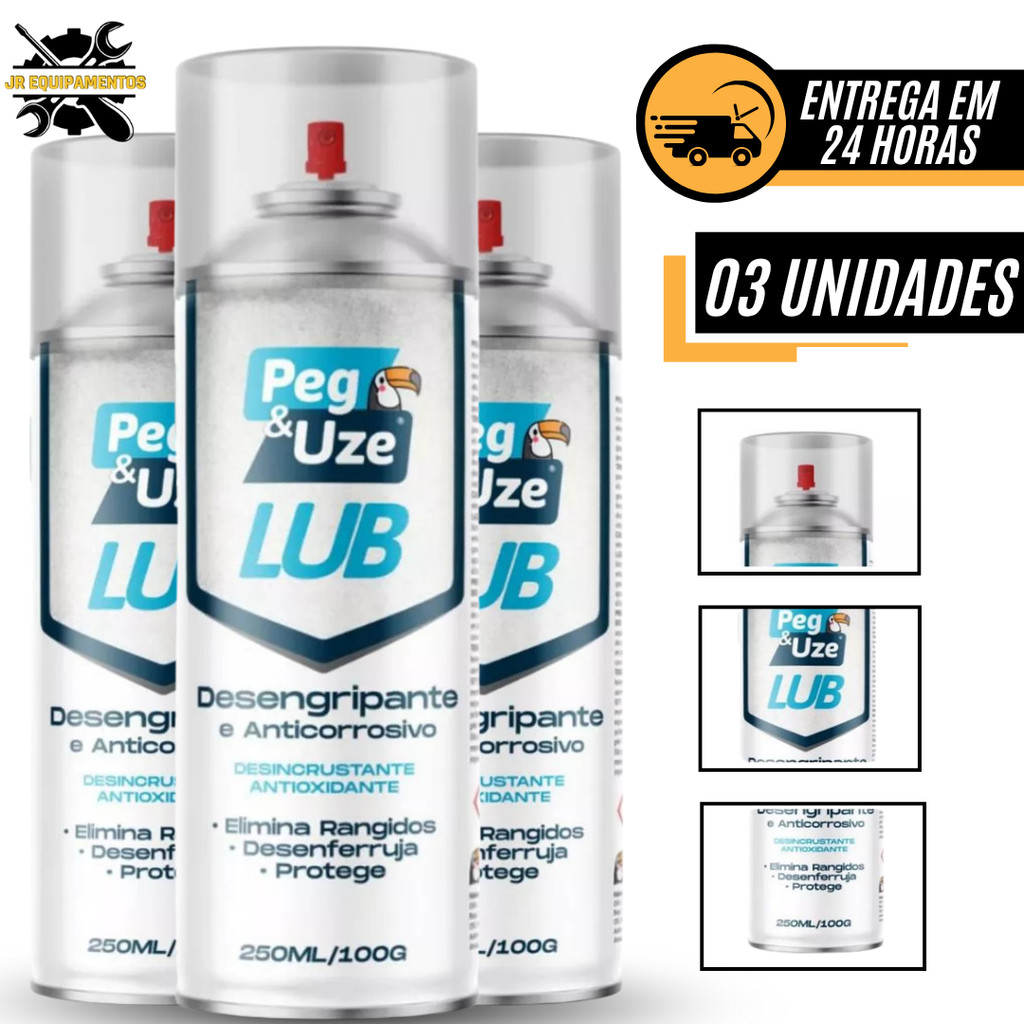 Desengripante Óleo Antiferrugem Spray Lubrificante Multiuso 250ml - Peg ...