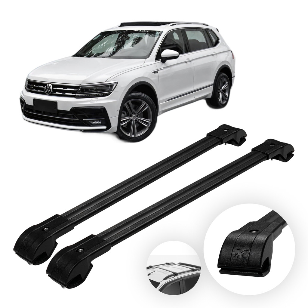 Rack de Teto Travessa Bagageiro Volkswagen Tiguan 2018 a 2025 Par 100% ...
