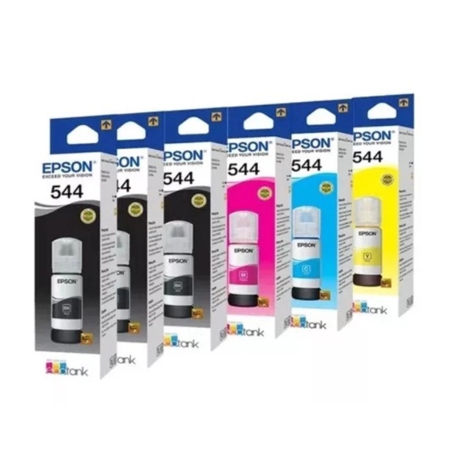 Kit 6 Tintas T544 Para Impressora Epson L3110, L3150 L3250 Ecotank Original | Shopee Brasil