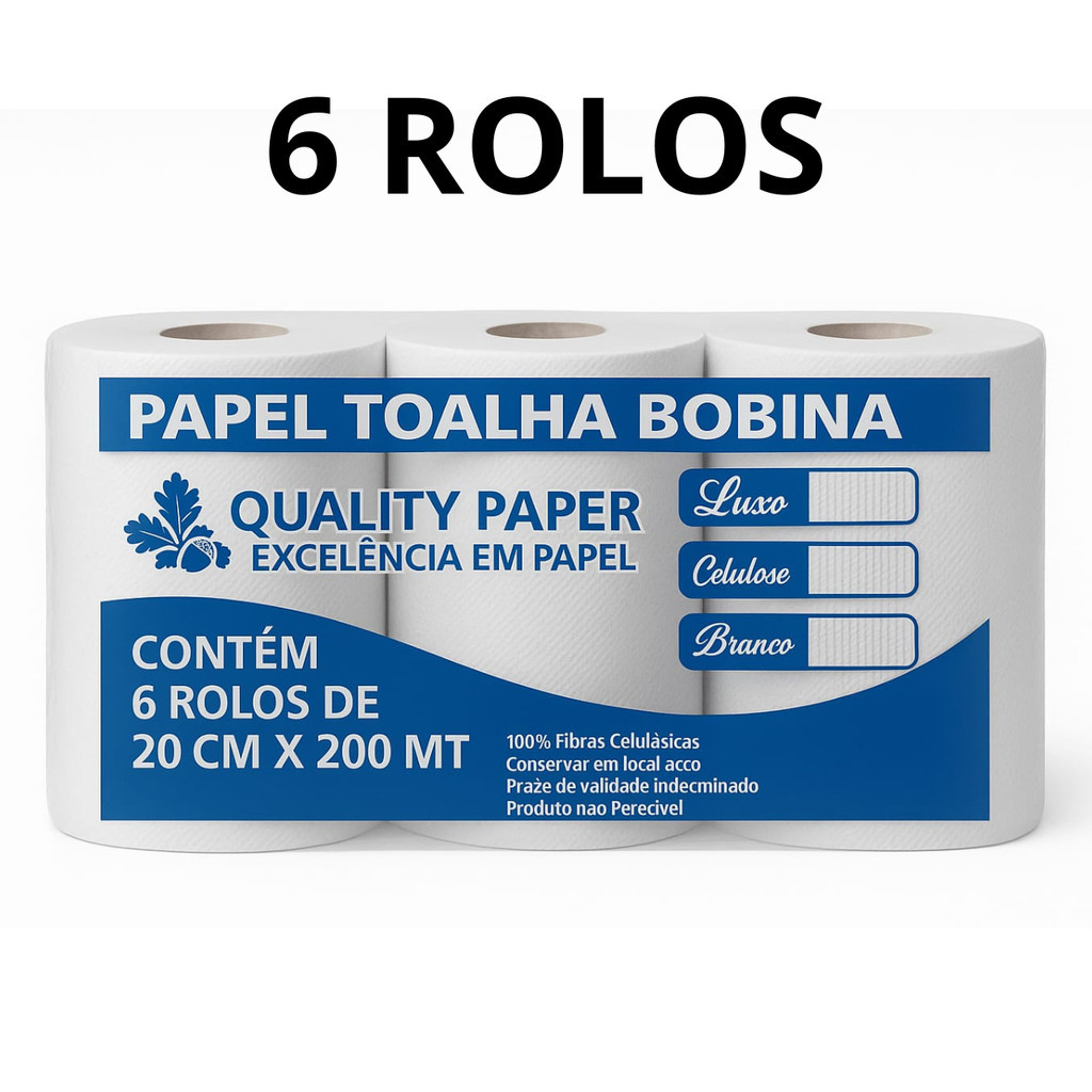 Bobina de papel toalha 20 cm x 200m Branco Bobona de toalha de mão ...