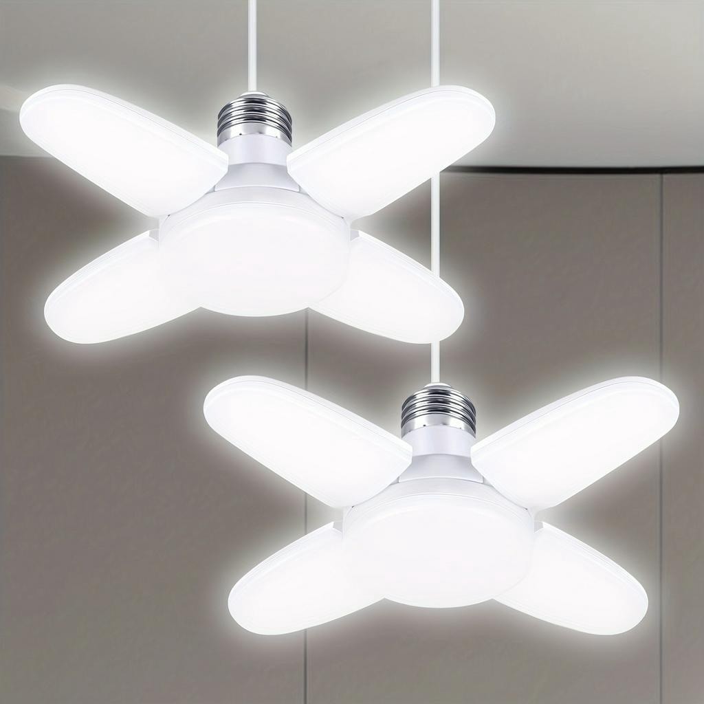 1PC Led Garage 28W Deformável AC85-265V Mini Fan Blade Lâmpadas ...