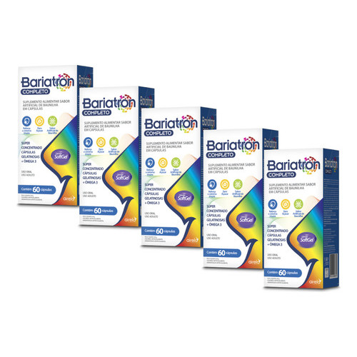Kit Bariatron Completo Baunilha Com 5un De 60 Cápsulas | Shopee Brasil