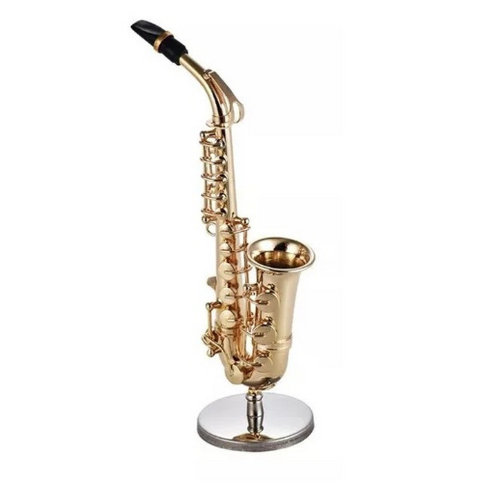 Miniatura Saxofone Alto Dourado Enfeite Mini Sax Metal | Shopee Brasil