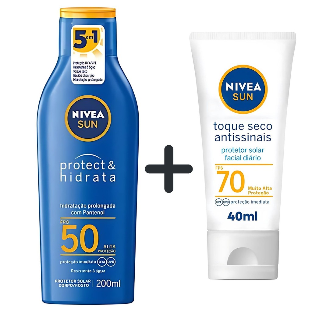 Kit Protetor Solar Nivea Fps50 200ml +Facial Antissinais F70 | Shopee ...