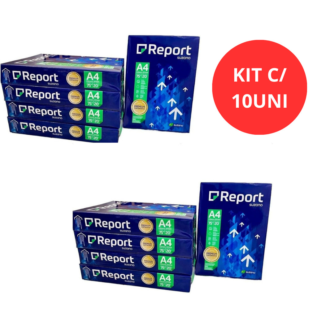 PAPEL A4 REPORT PREMIUM A4 210X297 PacT C/500 Fh C/ 05 pact ou 10 PACT ...