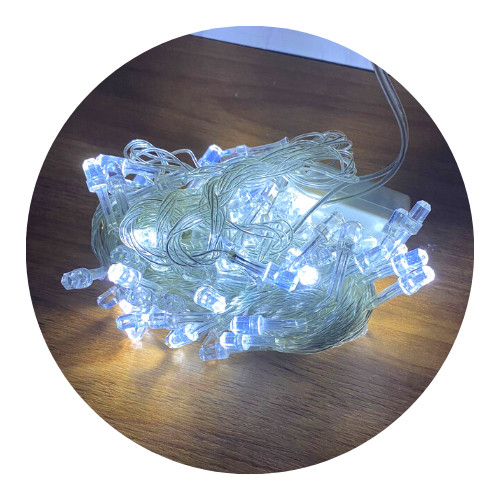 Cordão Com 100 Lampadas Super Led Pisca Pisca 10 Metros 8 Funções Fio ...
