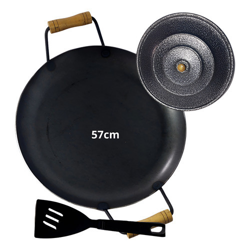 Paelleira Grande 57 Cm Paeja Tacho Disco De Arado Gigante Com Tampa ...