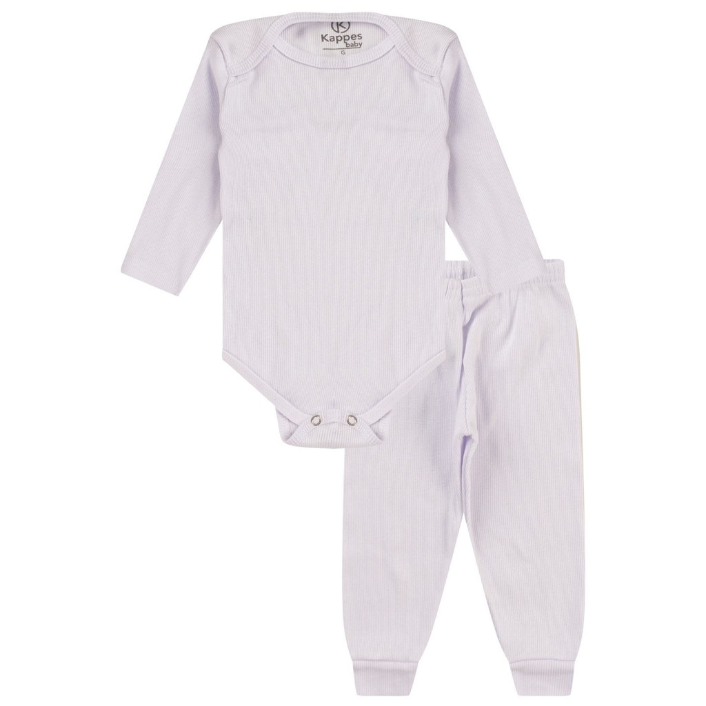 Kit Body Bebê Canelado 2 Peças Kappes Branco | Shopee Brasil