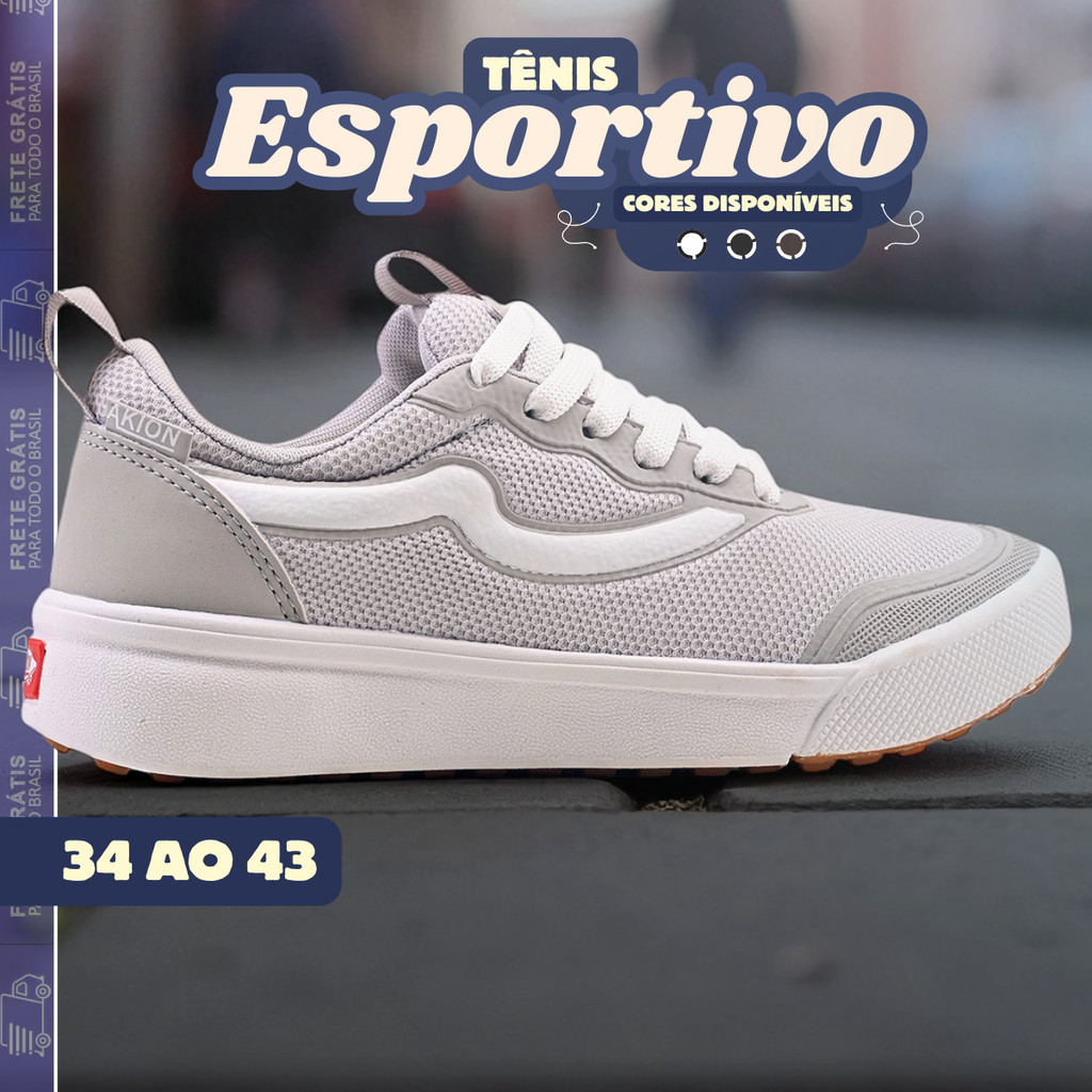 Tênis Akion Masculino Old School Skate Casual Preto Branco 34 ao 43 ...