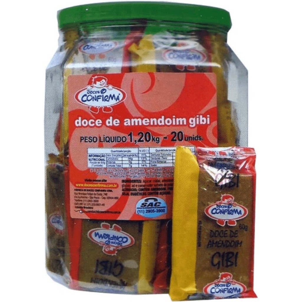 Pote Doce de Amendoim Gibi 60029 Confirma 1,2kg | Shopee Brasil