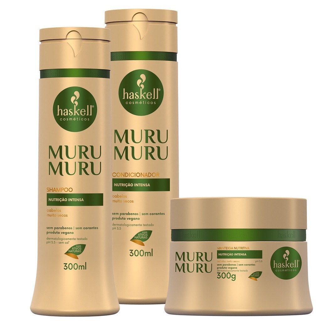 Kit Haskell Murumuru Shampoo Condicionador Mascara 300ML/G | Shopee Brasil
