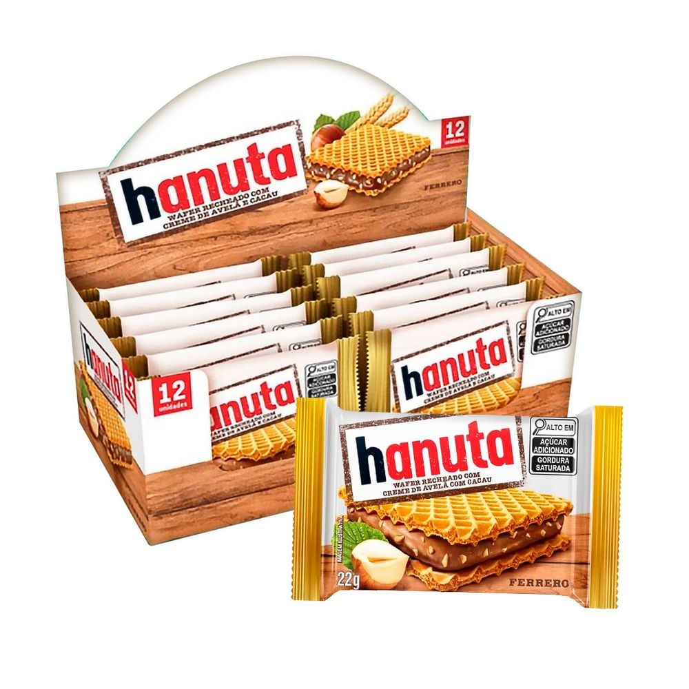 Biscoito Wafer Hanuta Nutella 12x22gr | Shopee Brasil