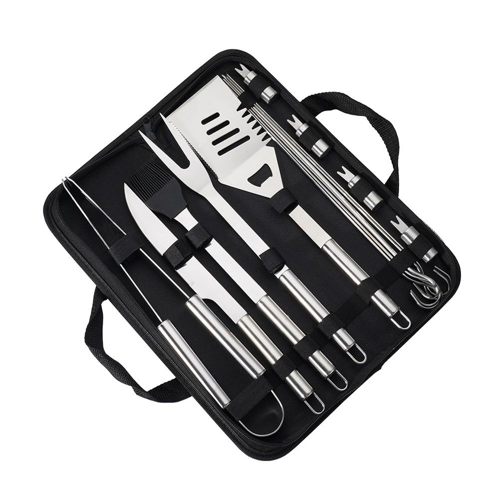 Kit Churrasco Inox Premium 16 Peças Com Estojo | Shopee Brasil