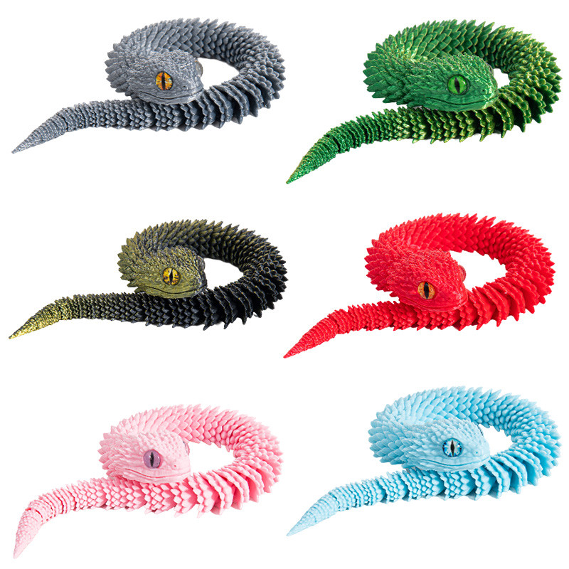 3D Impresso Cobra Brinquedo Fidget Articulações Flexíveis Modelo Viper ...