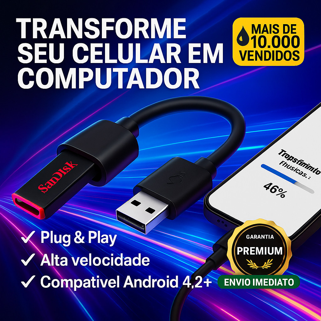 Transferência rápida de fotos: OTG Tipo‑C para HD externo | Shopee Brasil