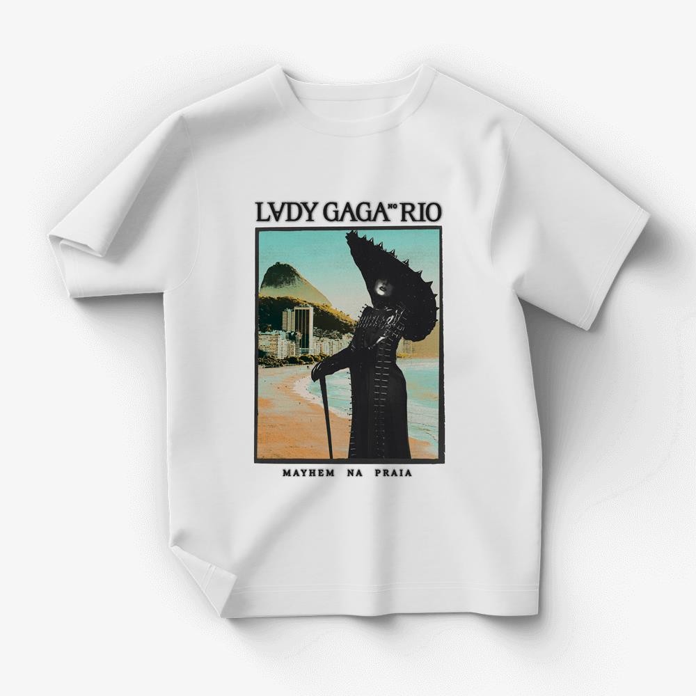 Camiseta Lady Gaga - Rio Poster (White) | Shopee Brasil