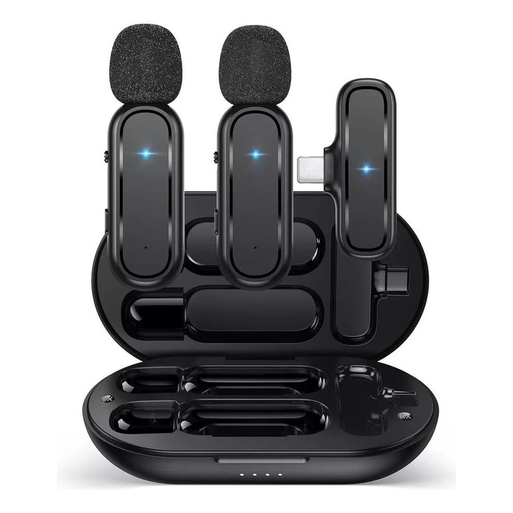 Microfone Duplo Sem Fio Lapela Bluetooth PC Android e iOs Unity Alta ...