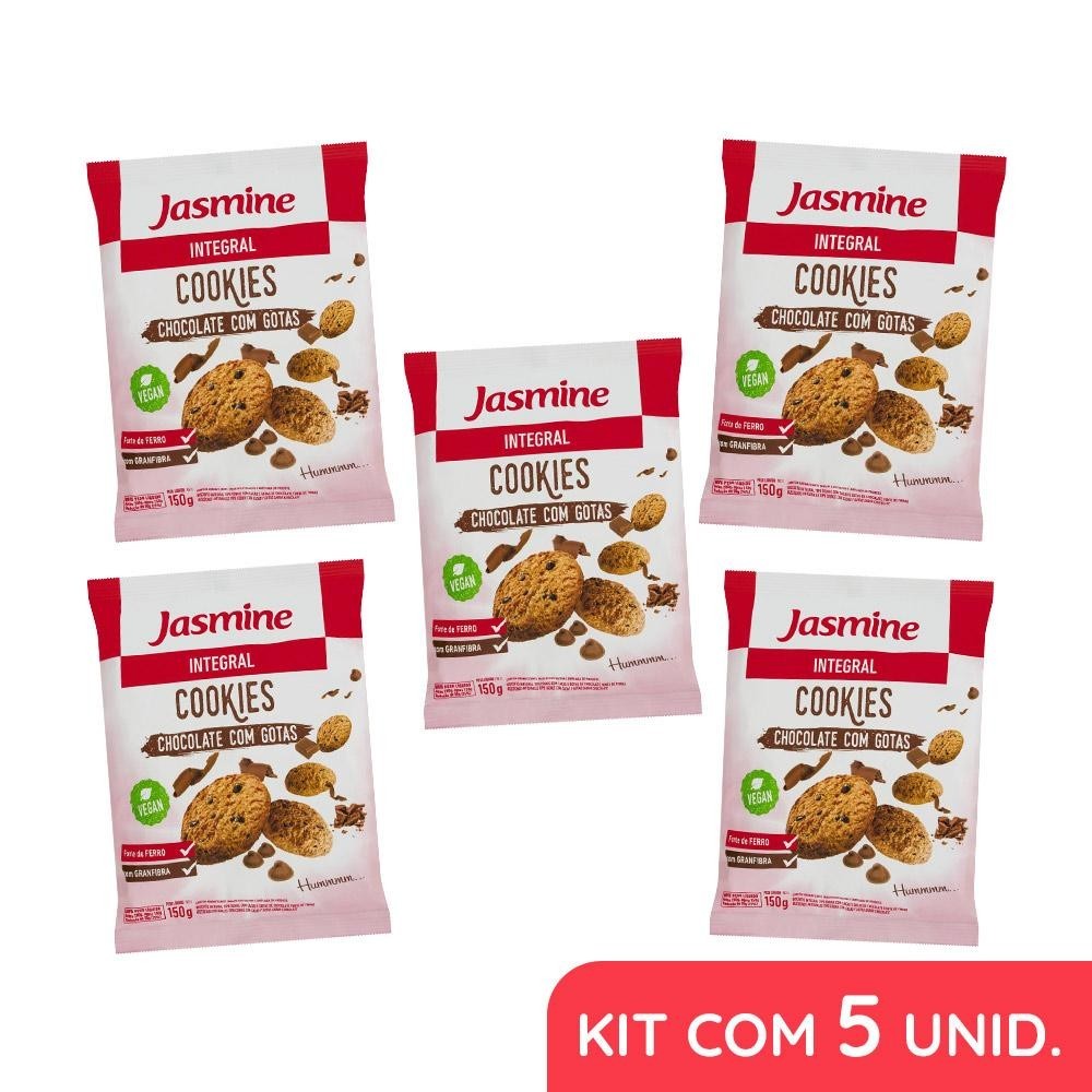 KIT COM 5 COOKIES INTEGRAIS CHOCOLATE - 150G | Shopee Brasil