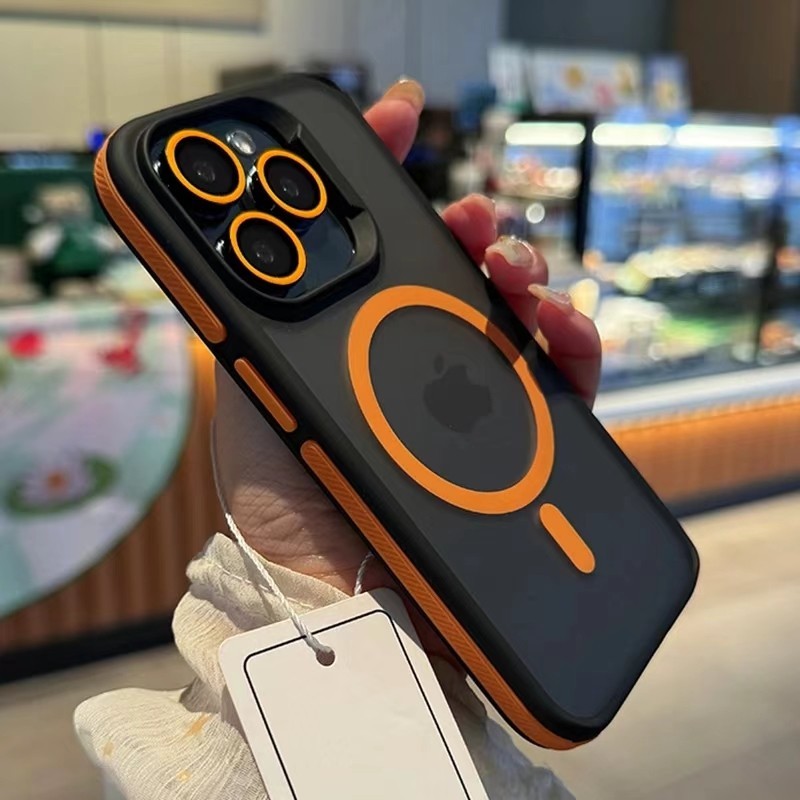 Capa Magnética Transparente Fosca Resistente A Choques Para iPhone 15 13 12 11 14 Pro Max ...