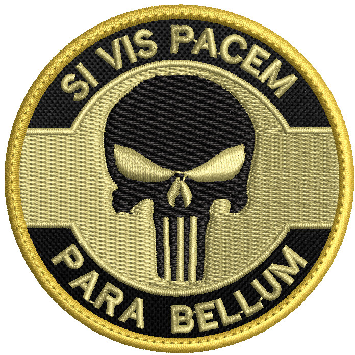 Patch Caveira caveira Punisher Si Vis Pacem Para Bellum 7cm | Shopee Brasil
