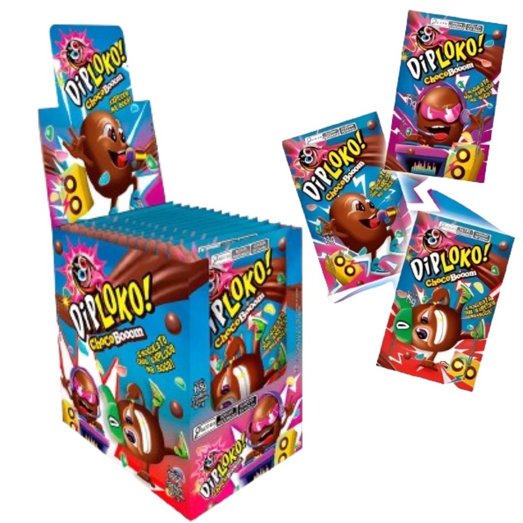 Pirulito Chocoboom Chocolate DipLoko Explosivo Com 15 unidades ...