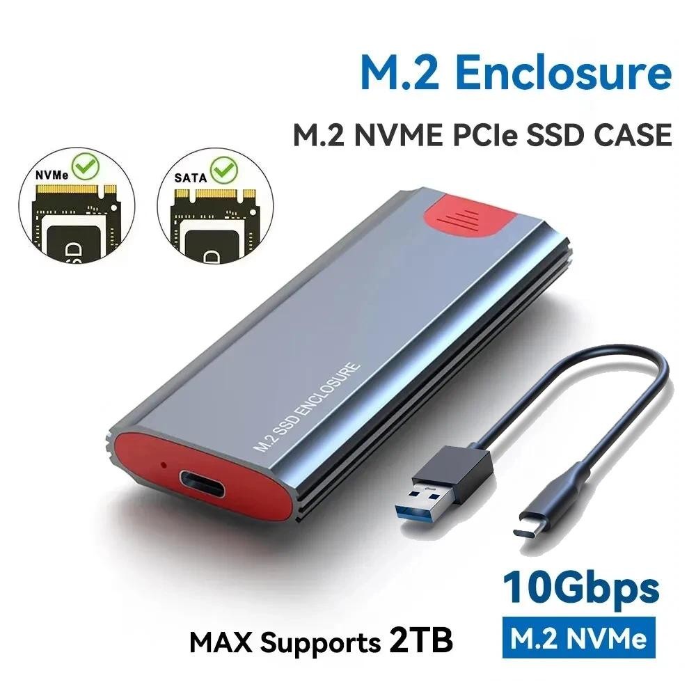 M2 NVME SATA SSD Case 10Gbps Box M . 2 NGFF Para USB 3.1 Gabinete Tipo ...