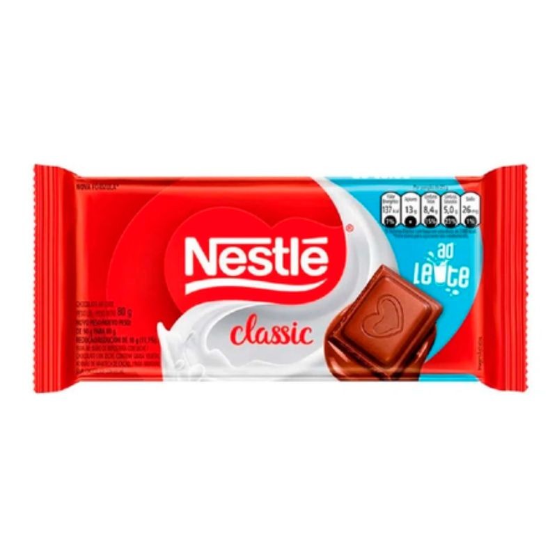 Tablete de Chocolate Ao Leite Classic 80g Nestlé | Shopee Brasil