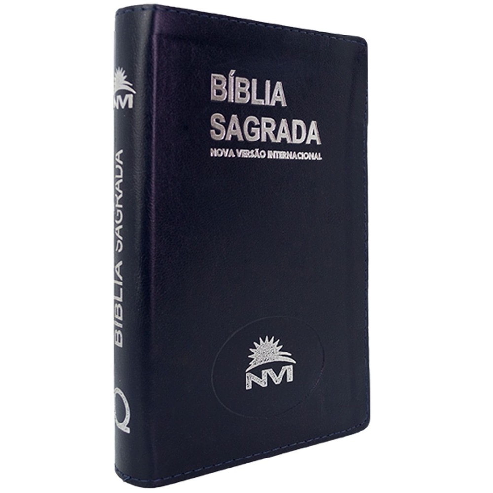 Biblia Sagrada Masculina Letra Média - Capa Luxo Azul - NVI Nova Versão ...