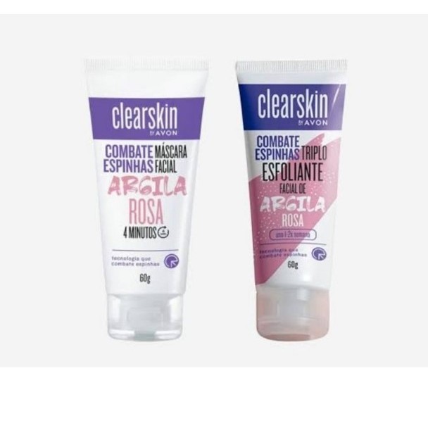 Clearskin Avon Combate Espinha Mascara Facial ARGILA ROSA 4Minutos ...