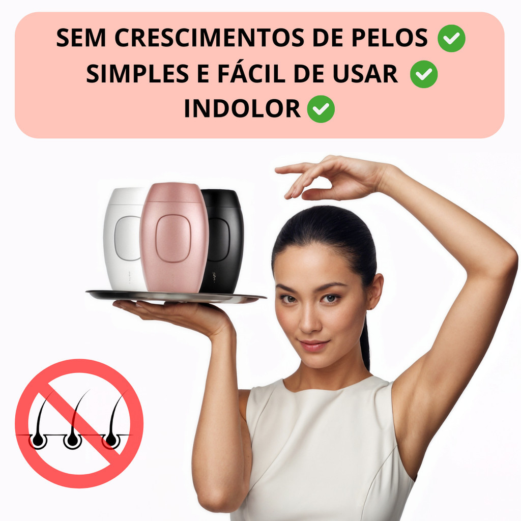 Depilador Laser Luz Pulsada (IPL) Remover de Pelos Indolor - (Cores ...