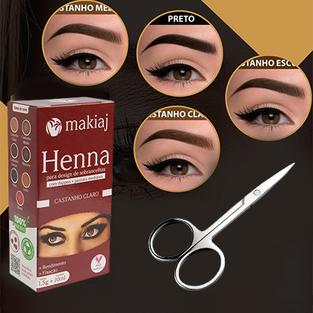 Maquiagem Henna Color Fix + Mini Tesoura Para Detalhes-Kit | Shopee Brasil