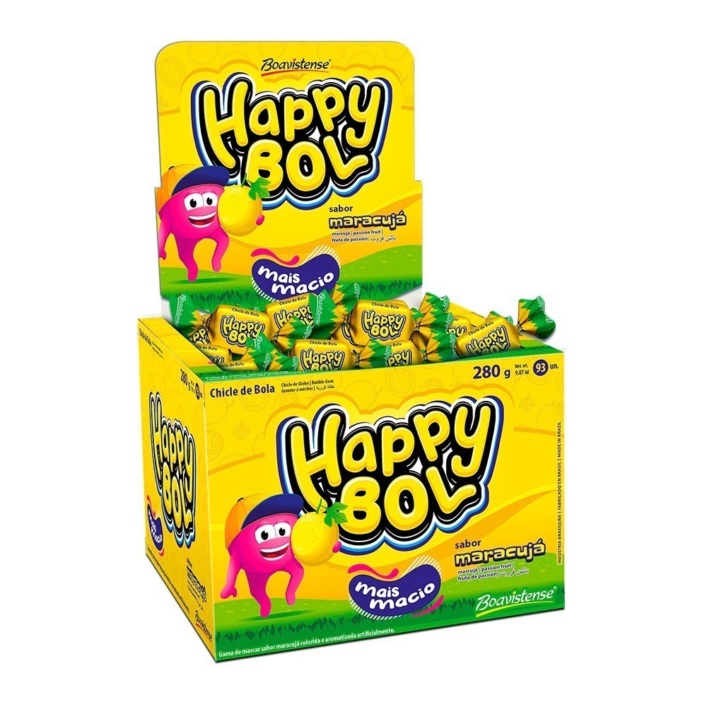 Chiclete Happy Bol Maracujá 140g- Florestal | Shopee Brasil
