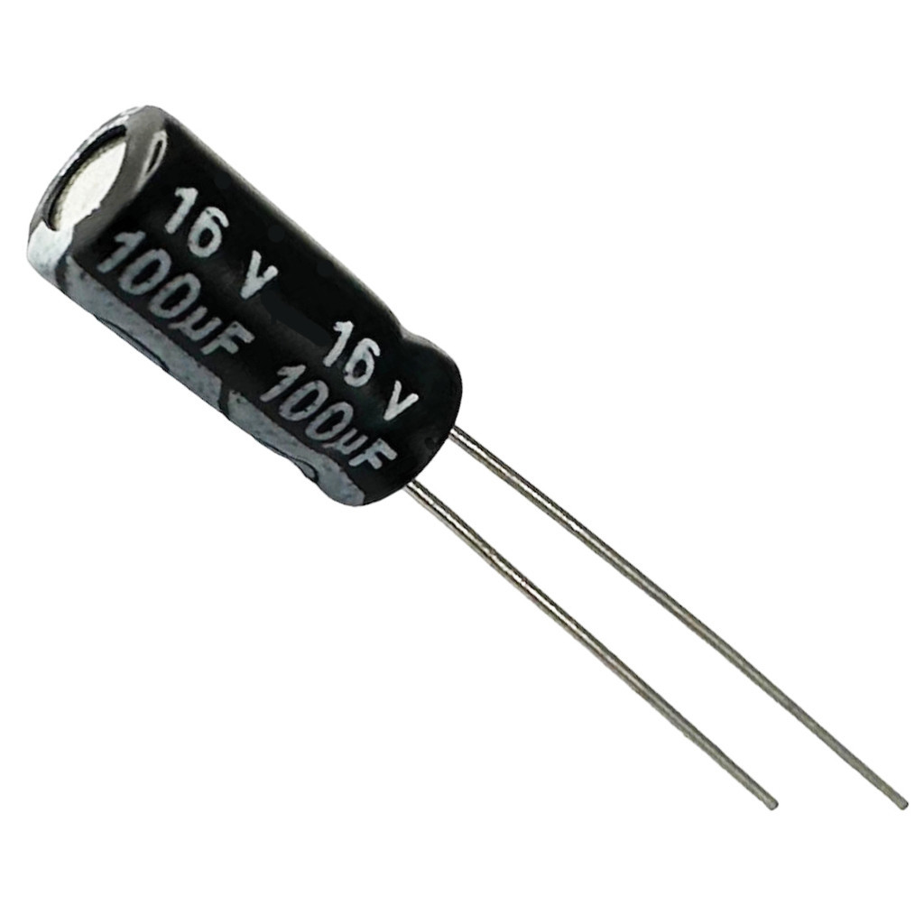 5 PÇS - CAPACITOR ELETROLITICO 100X16V - 100UF X 16V - 105º | Shopee Brasil