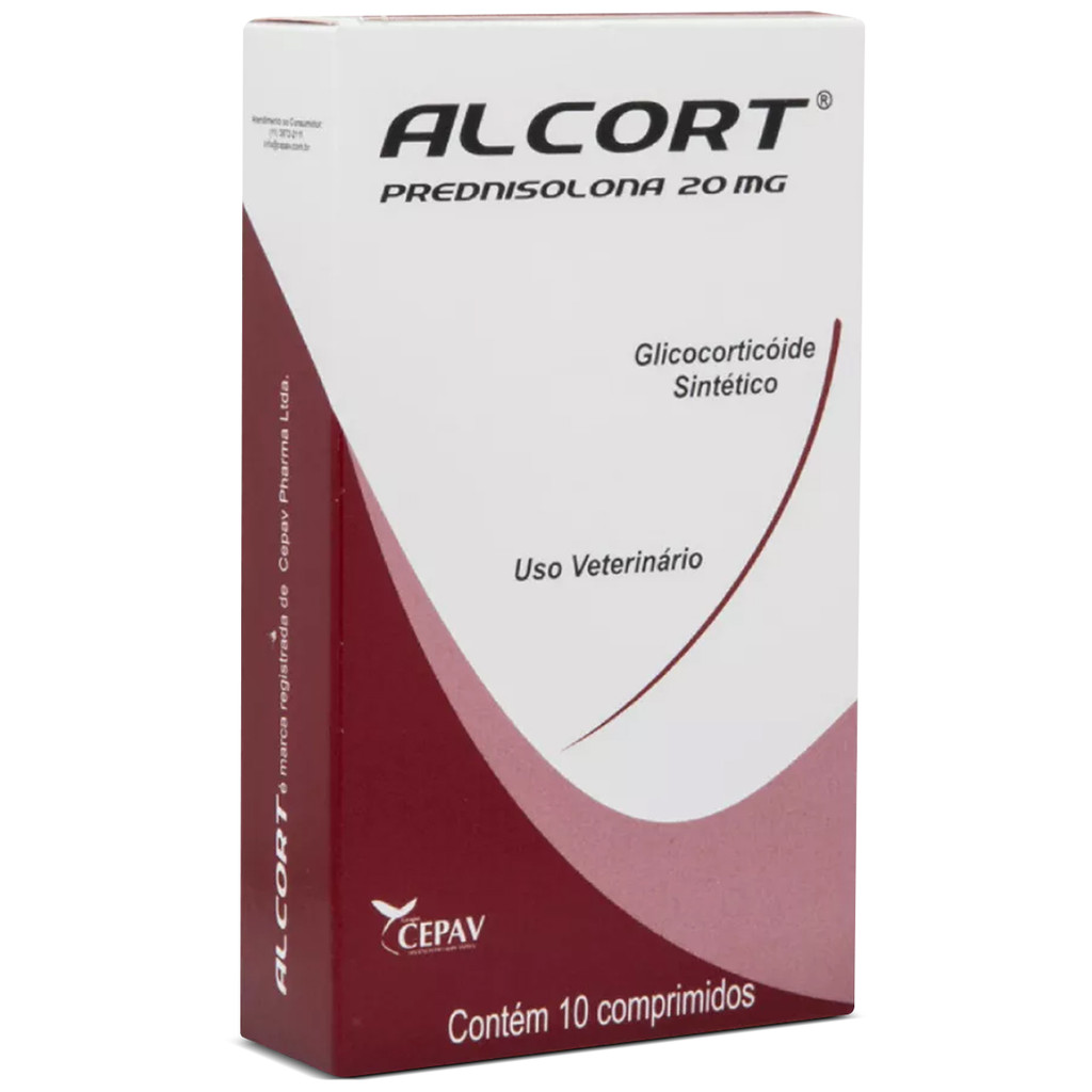 Alcort Prednisolona 20mg Cães 10 Comprimidos Cepav | Shopee Brasil