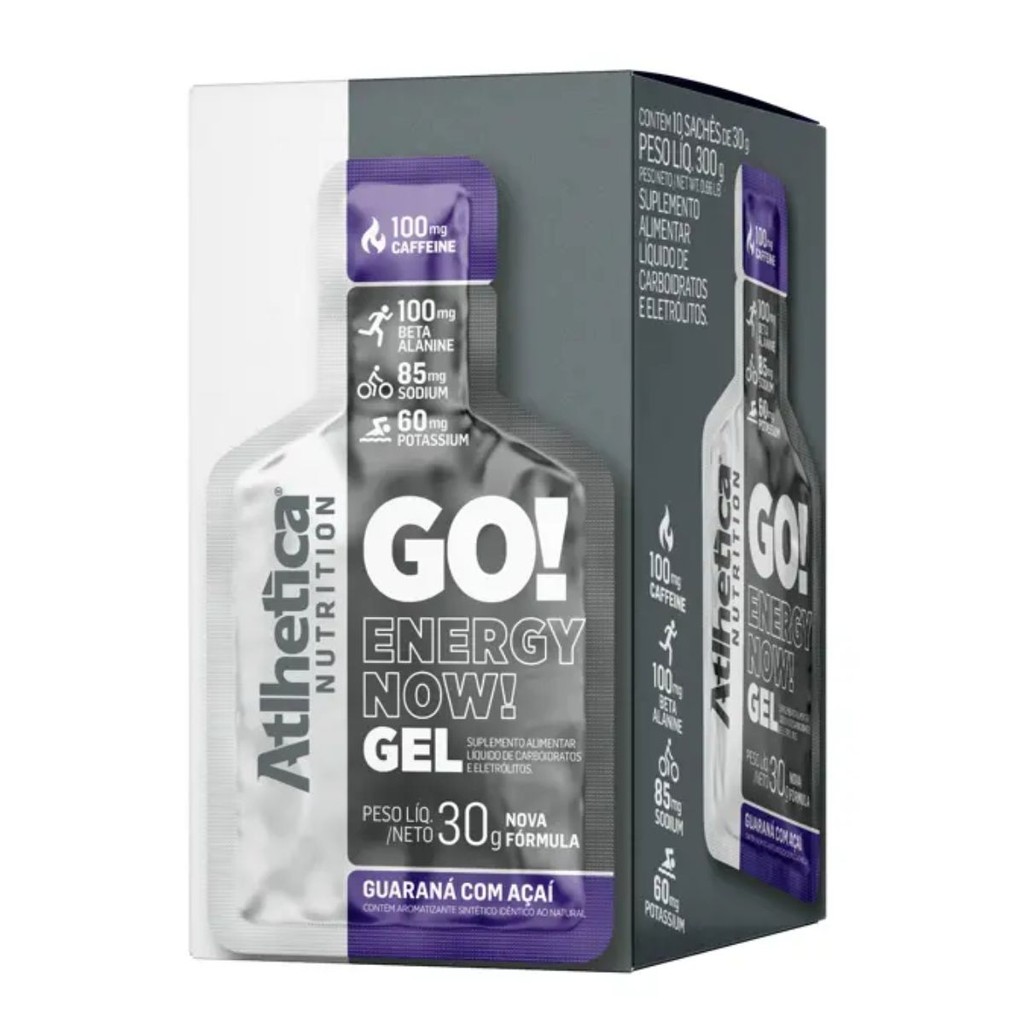 GO! Energy Now Gel Display c/ 10 Sachês de 30g - Atlhetica | Shopee Brasil
