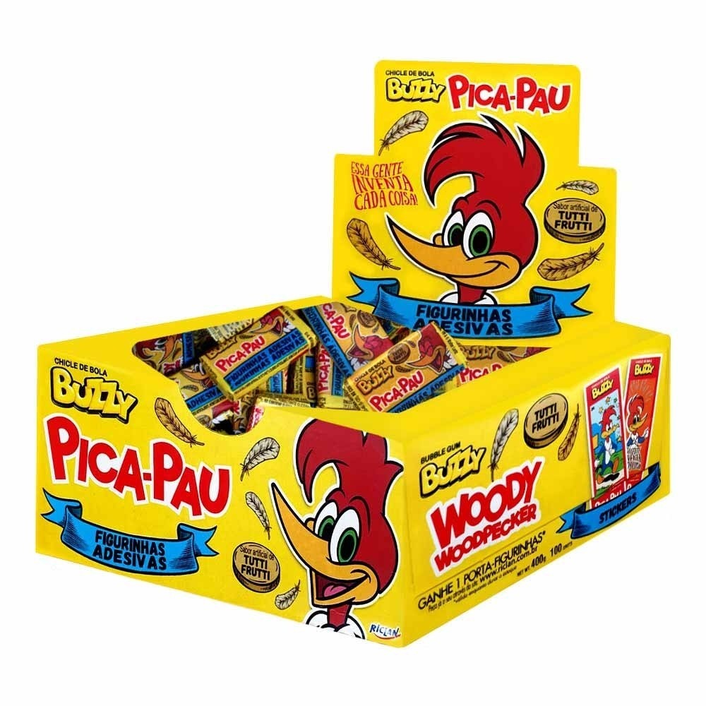 Chiclete Buzzy Pica Pau Tutti Frutti c/90 - Riclan | Shopee Brasil