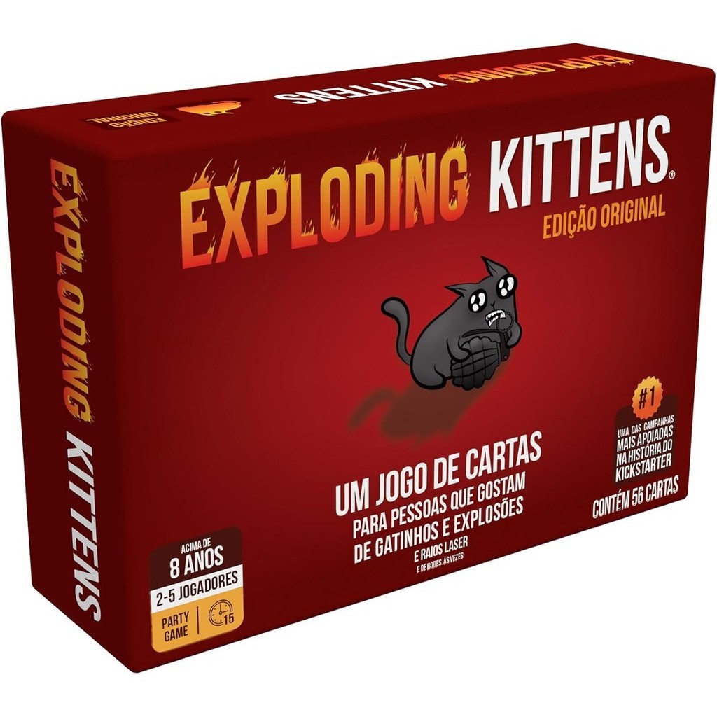 Exploding Kittens Edição Original - Jogo de Cartas Galápagos | Shopee ...