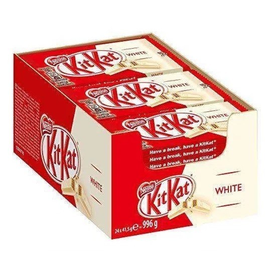 Chocolate Kit Kat Branco White 41,5g Caixa C/24 Unidades | Shopee Brasil